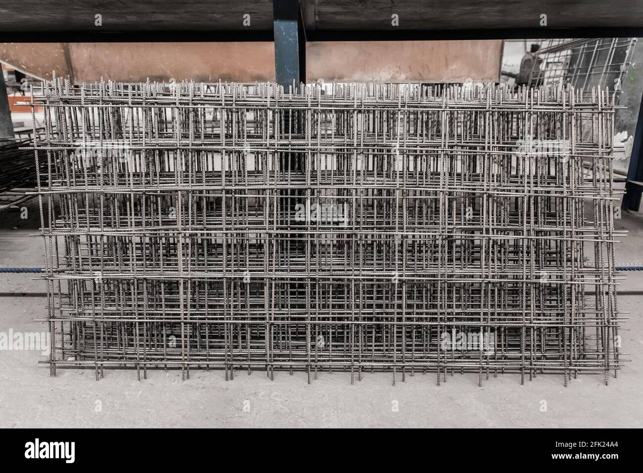 Reinforcement of concrete structures on plant. Armature storage ...