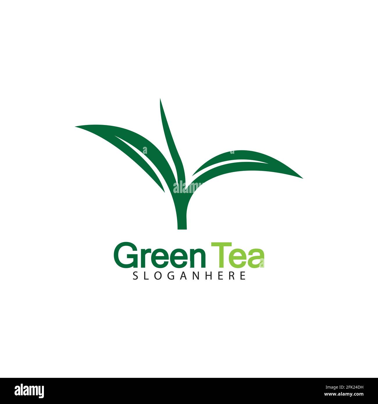 Green tea leaf logo vector icon illustration design isolated on white ...