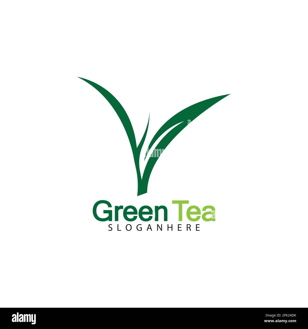 Green tea leaf logo vector icon illustration design isolated on white ...