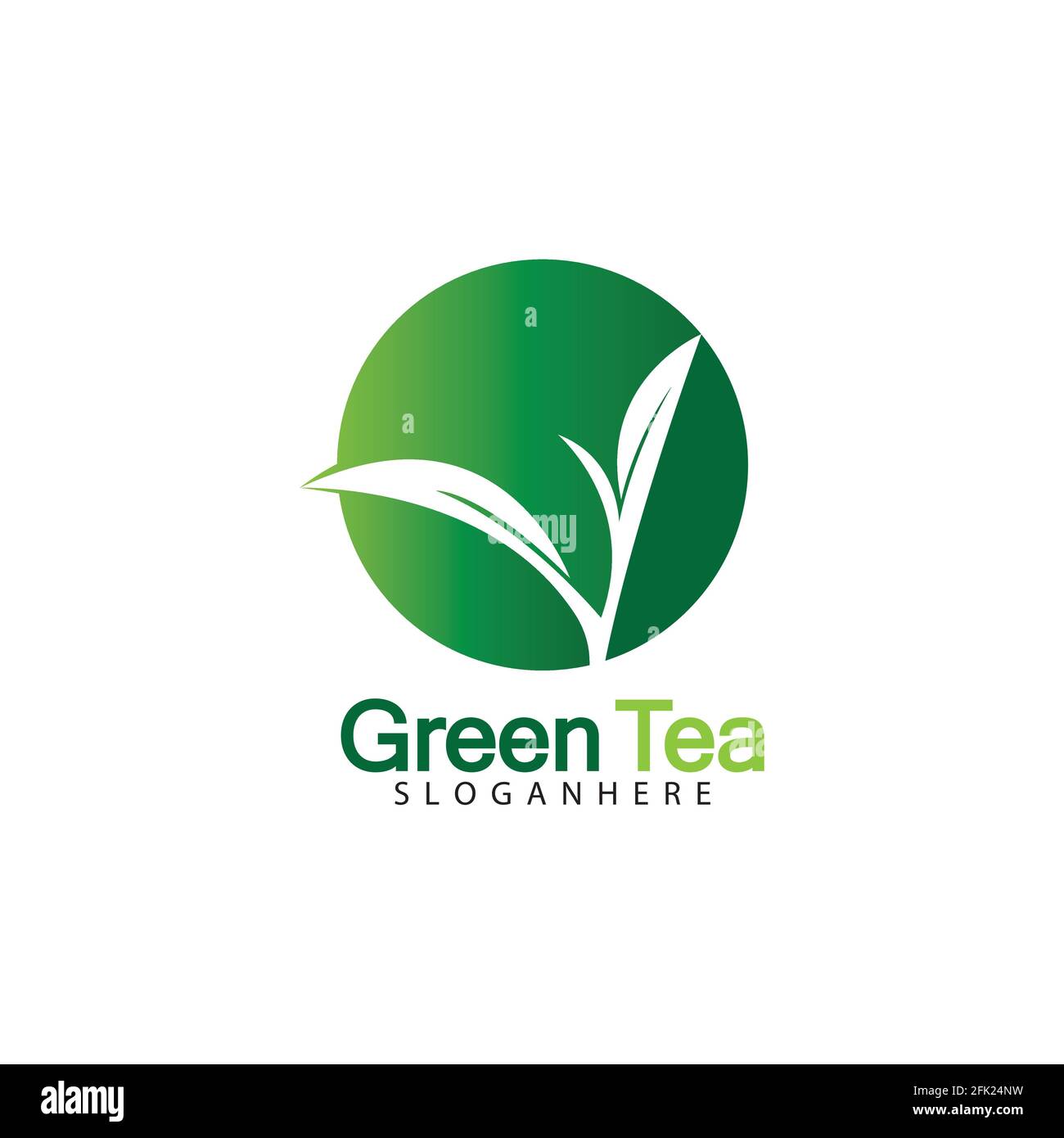 Green tea leaf logo vector icon illustration design isolated on white ...