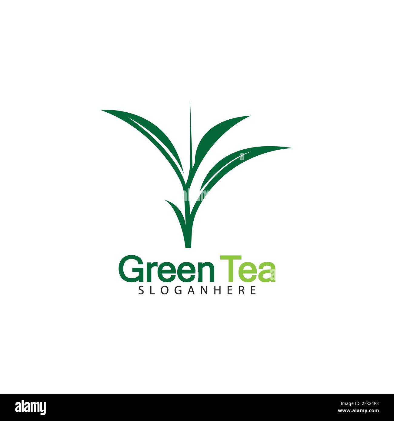 Green tea leaf logo vector icon illustration design isolated on white ...