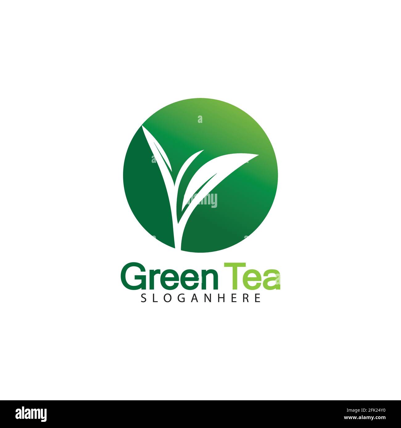 Green tea leaf logo vector icon illustration design isolated on white ...