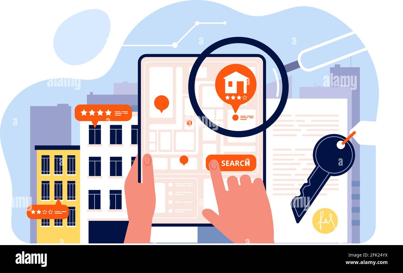 Real estate on mobile Stock Vector Images - Alamy