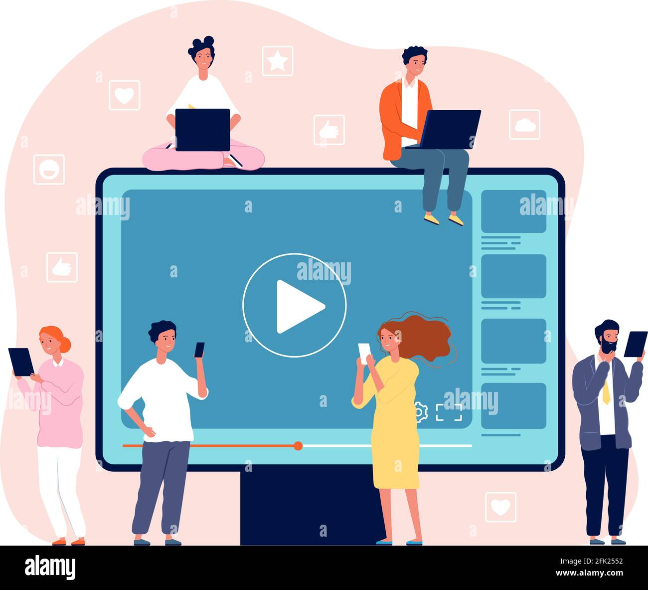 Digital media network multimedia Stock Vector Images - Alamy