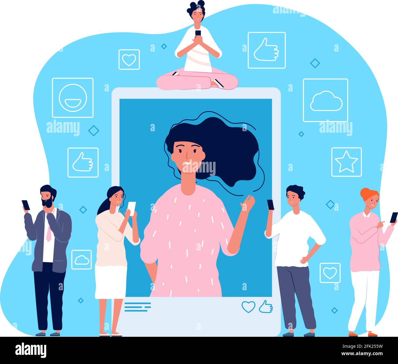 Man viewing phone Stock Vector Images - Alamy