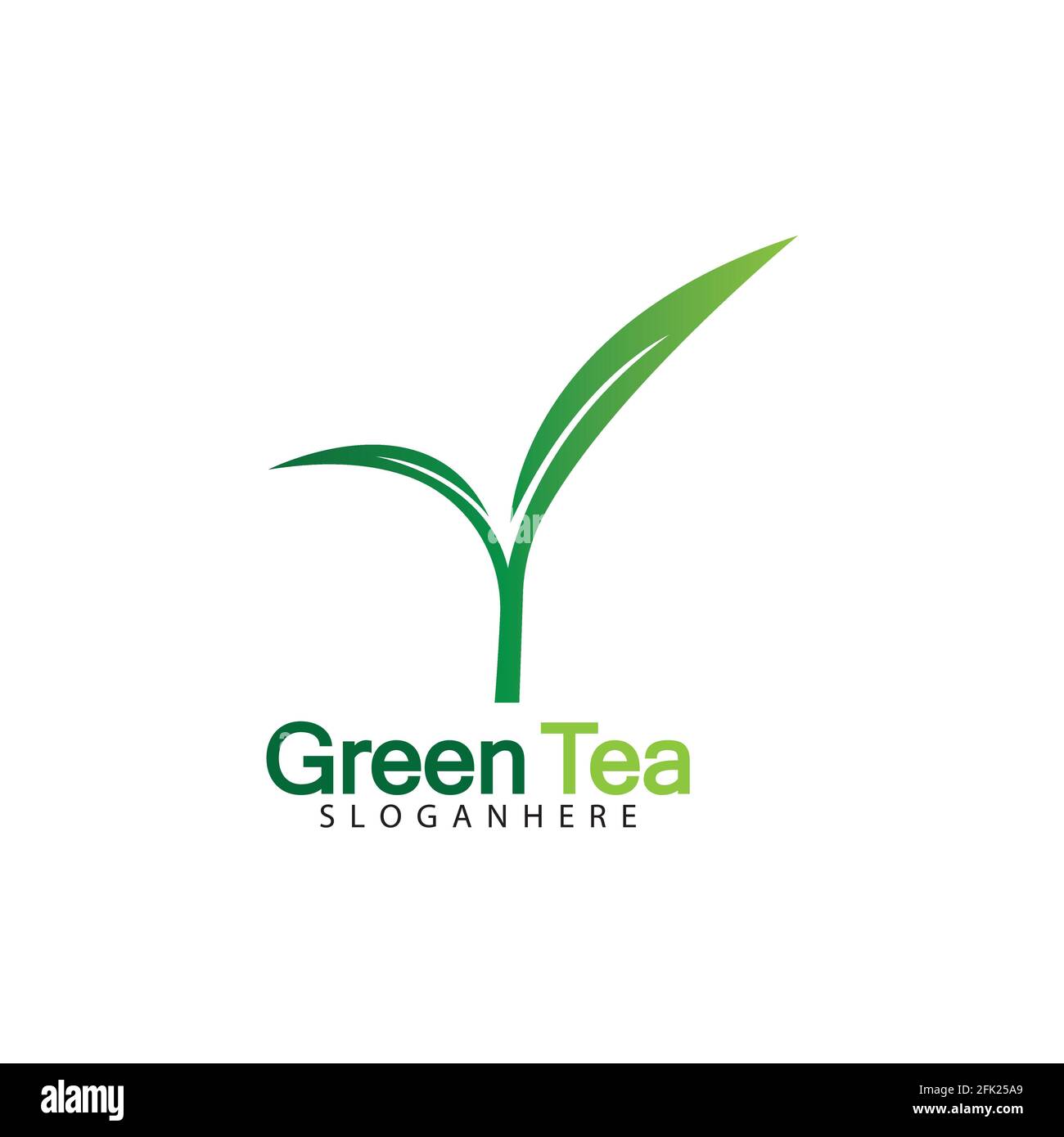 Green tea leaf logo vector icon illustration design isolated on white ...