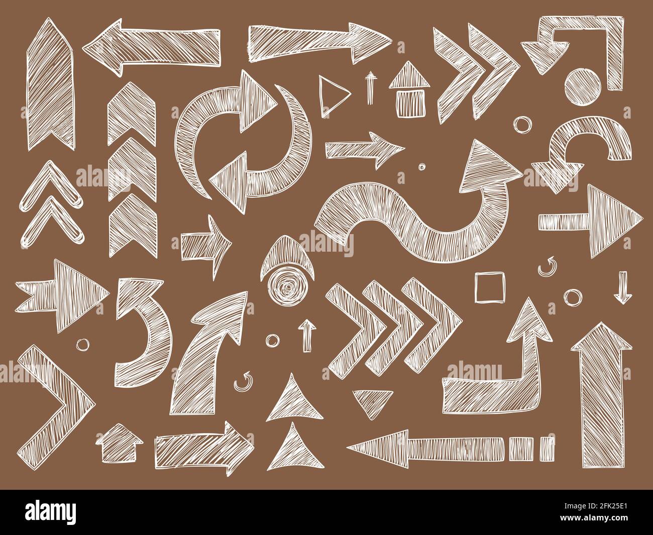 Arrows. Sketched chalkboard way direction symbols vector arrows set ... Arrows. Sketched chalkboard way direction symbols vector arrows set ...