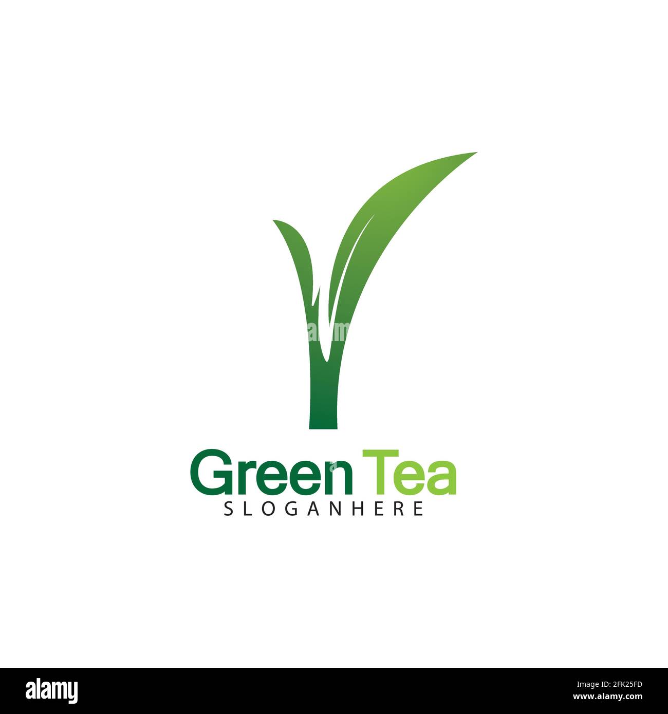 Green tea leaf logo vector icon illustration design isolated on white ...
