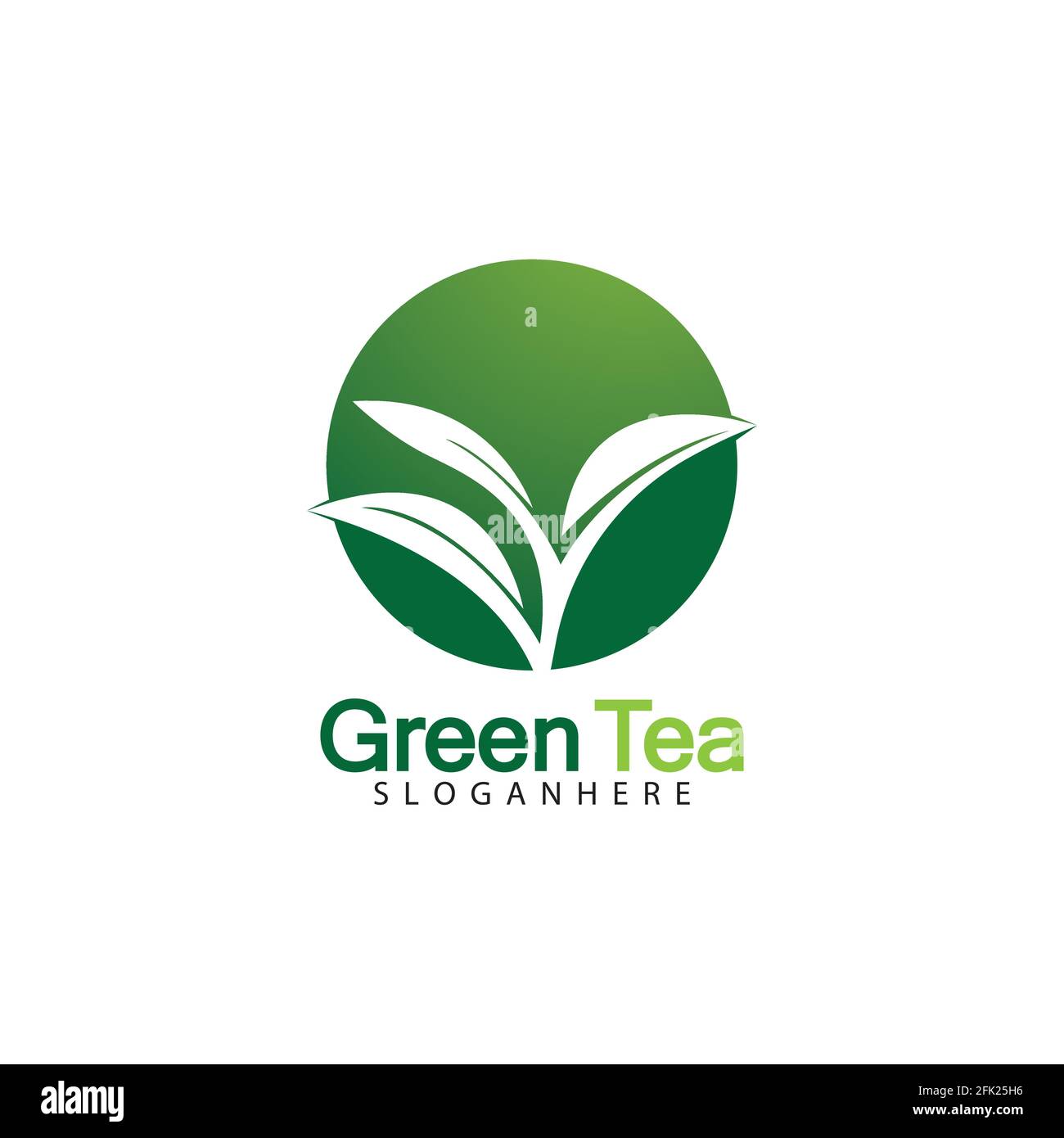 Green tea leaf logo vector icon illustration design isolated on white ...
