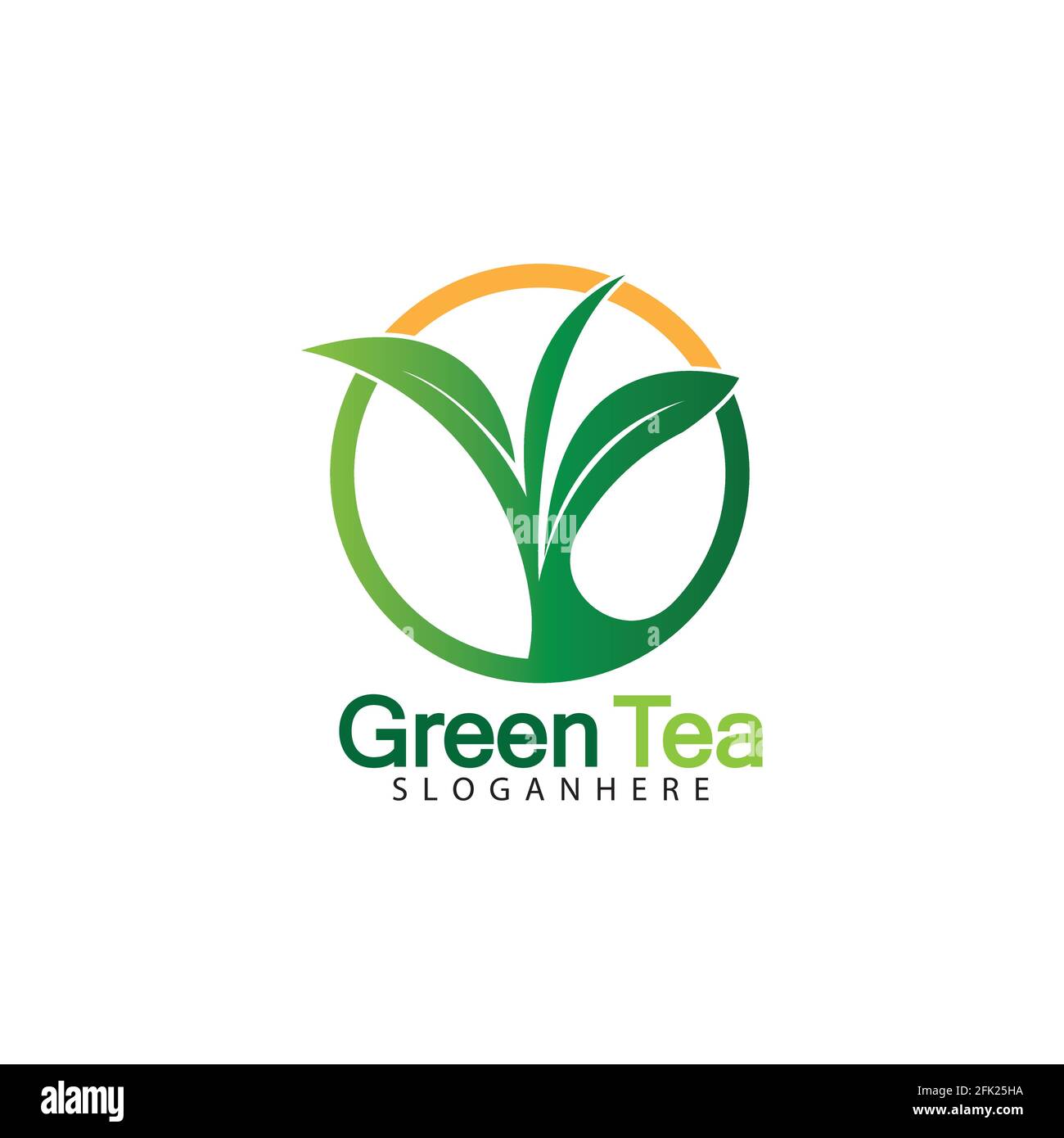 Green tea leaf logo vector icon illustration design isolated on white ...