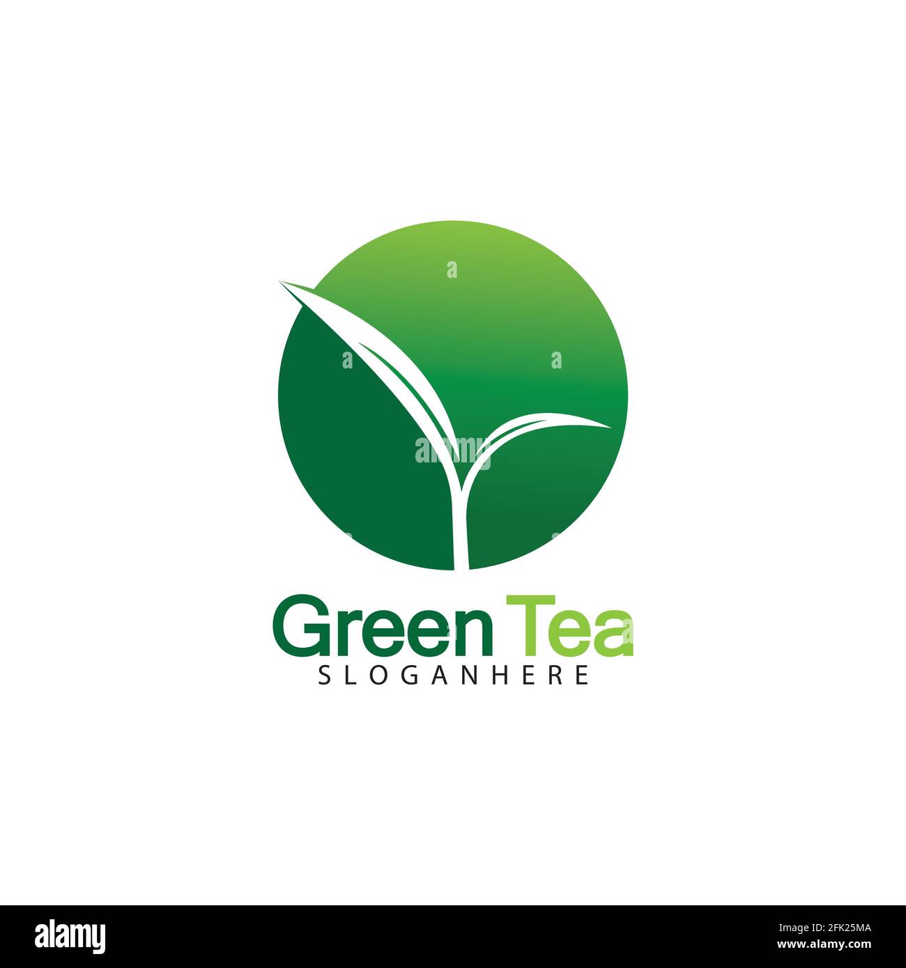 Green tea leaf logo vector icon illustration design isolated on white ...