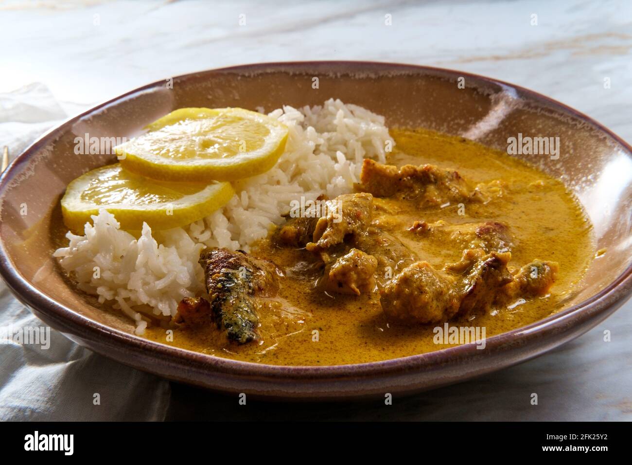 African chicken curry also known as kuku paka, served with rice and ...