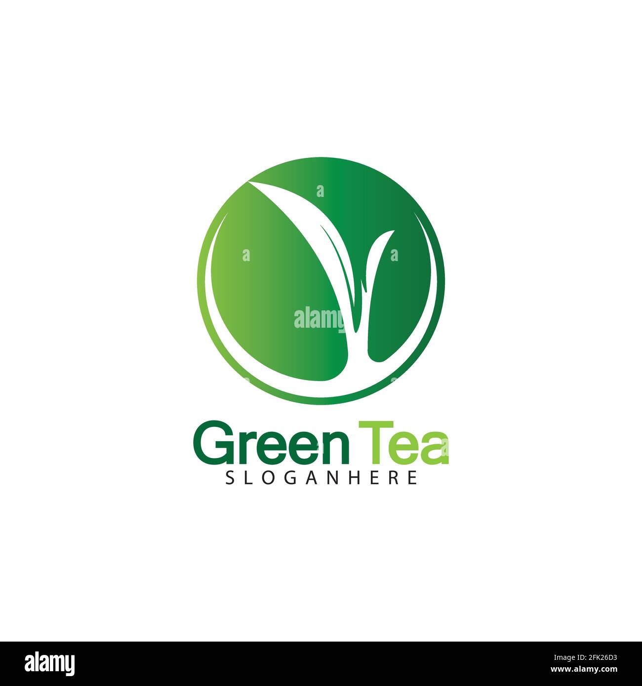 Green tea leaf logo vector icon illustration design isolated on white ...