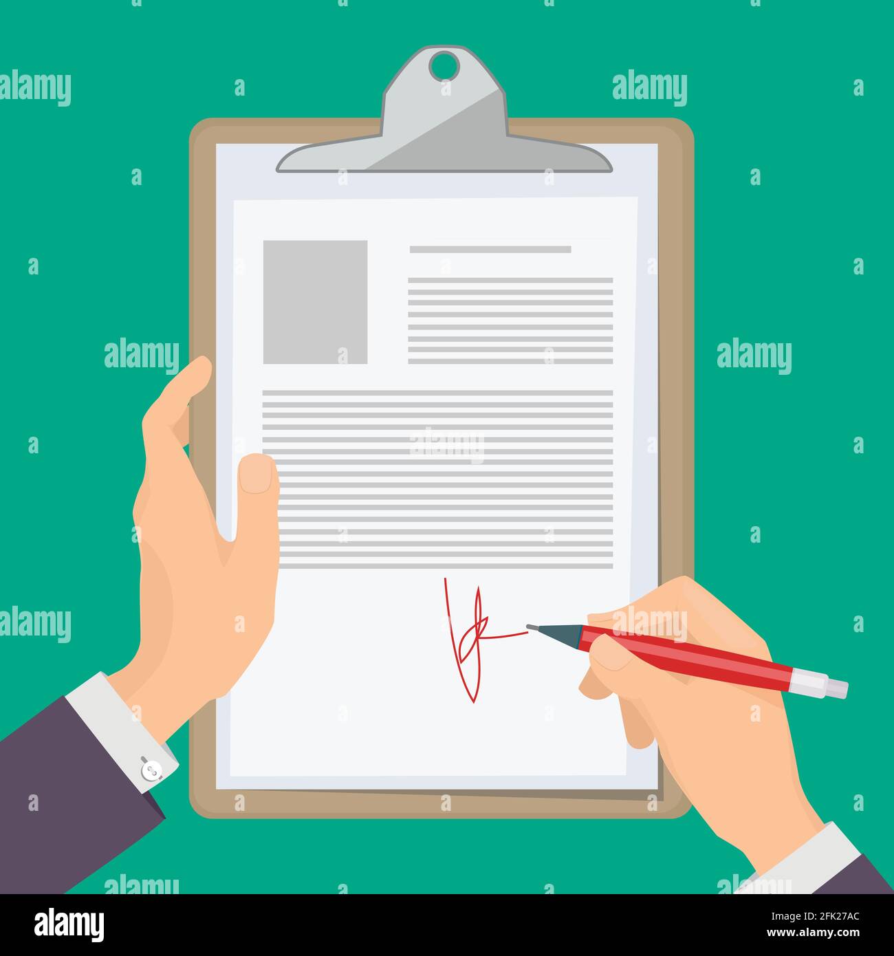 Signature documents. Business person hand holding pen and writing ...