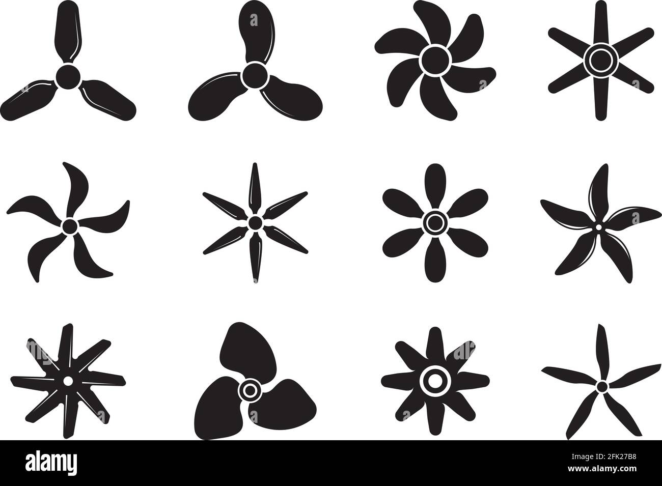 Plane propellers. Motion symbols jet aviation powerful icons ventilator ...