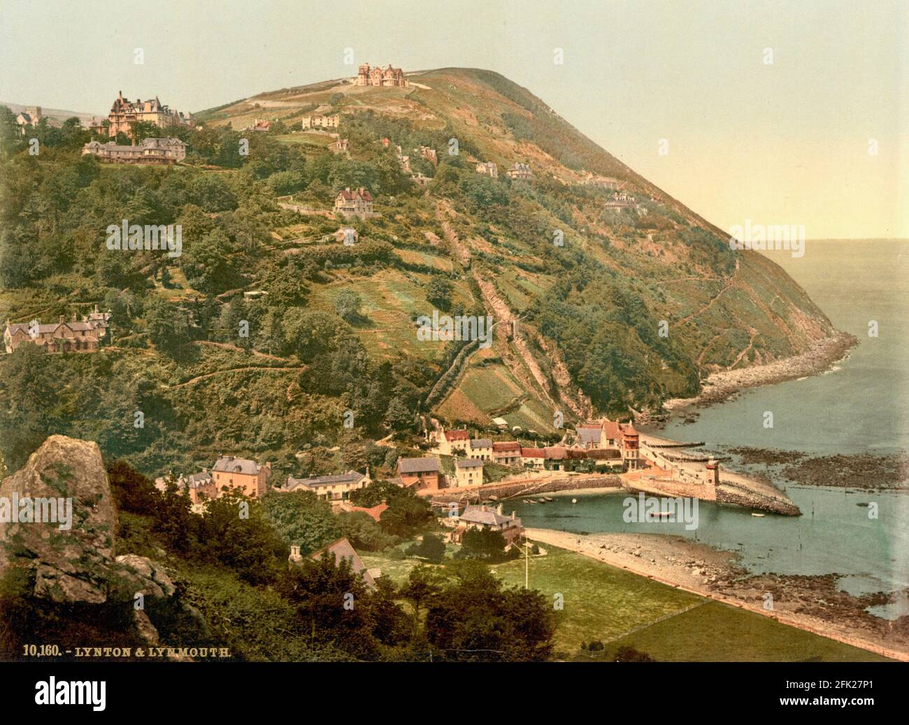 Lynton and Lynmouth in North Devon, England circa 1890-1900 Stock Photo ...