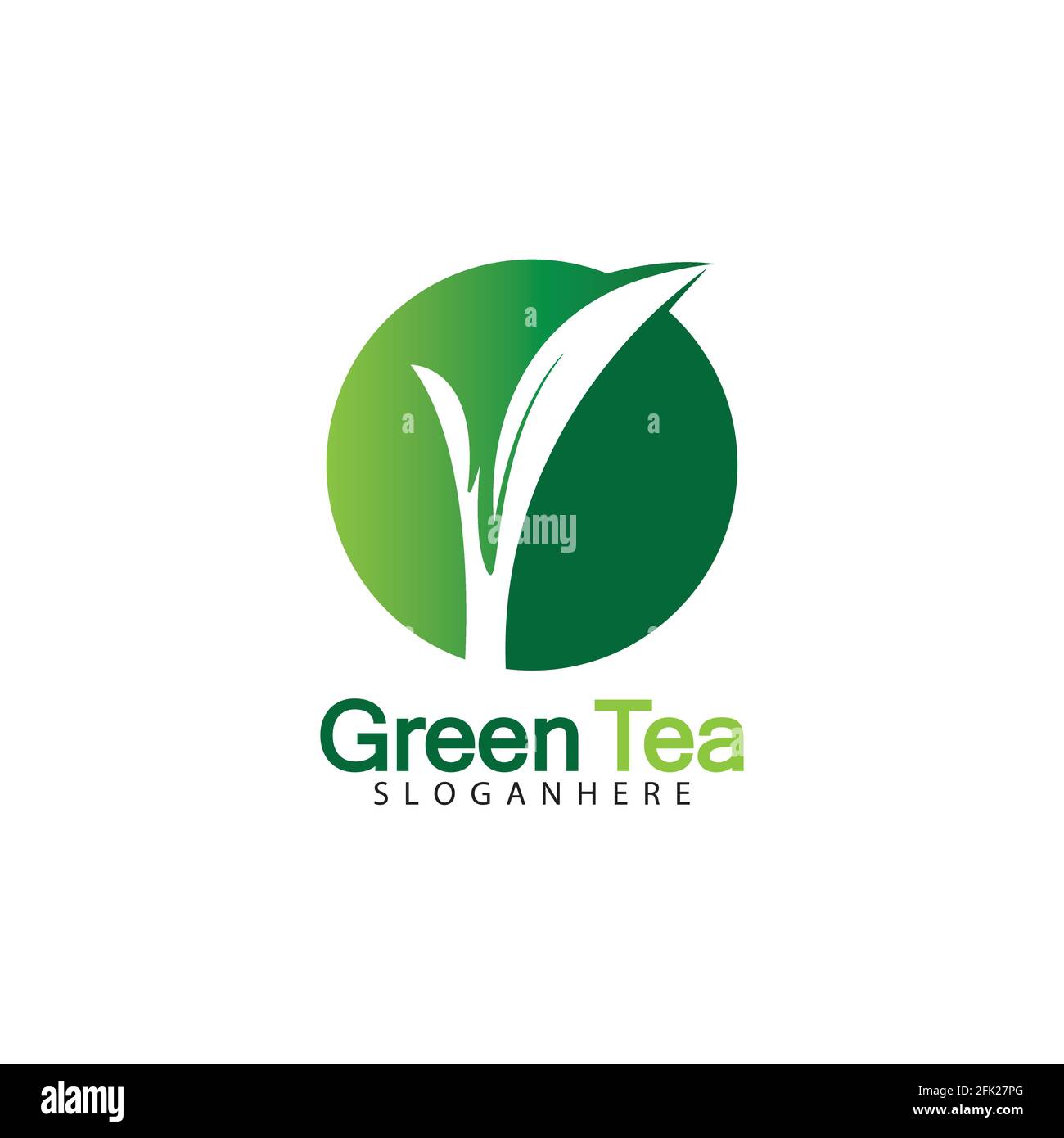 Green tea leaf logo vector icon illustration design isolated on white ...