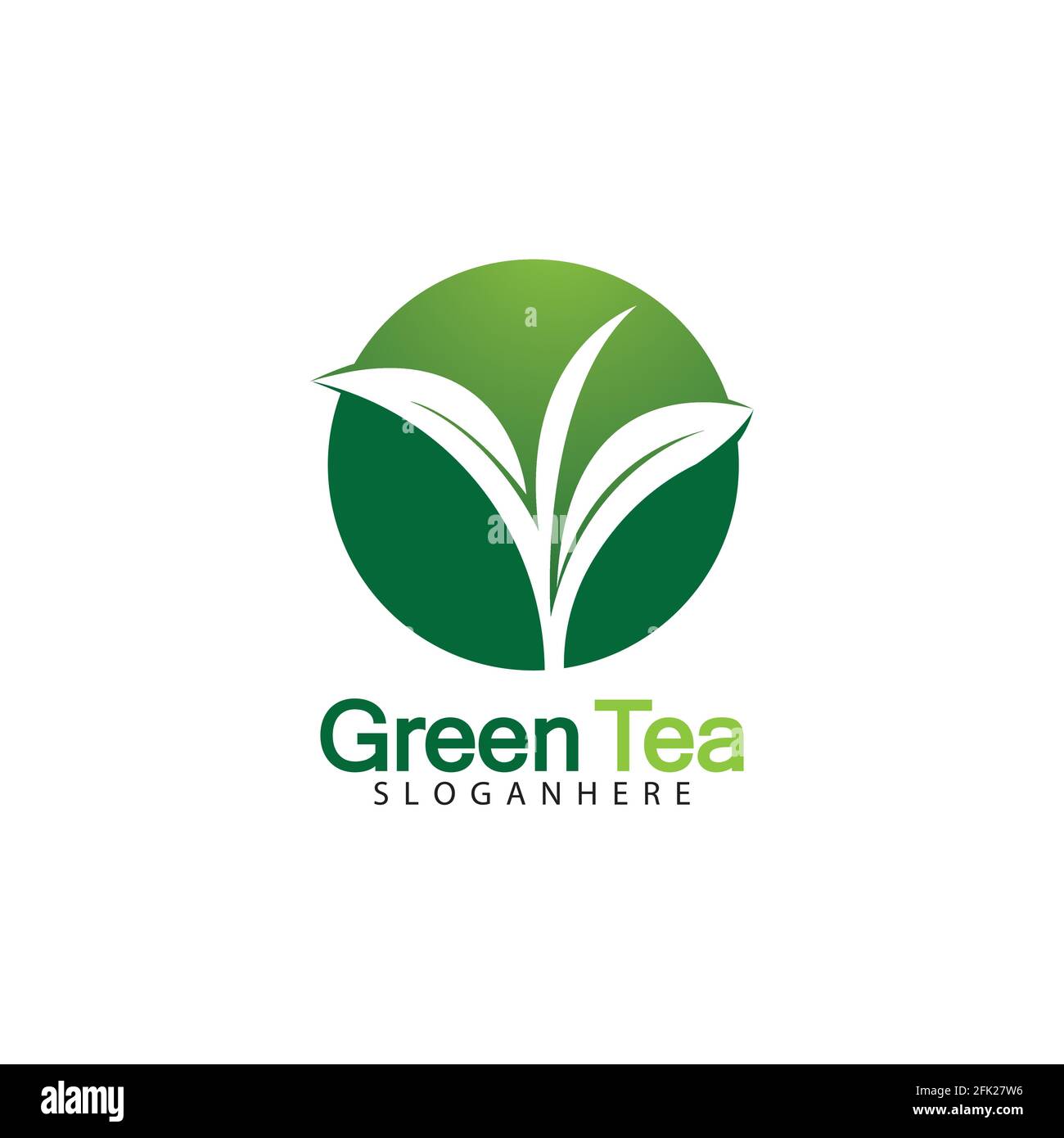 Green tea leaf logo vector icon illustration design isolated on white ...