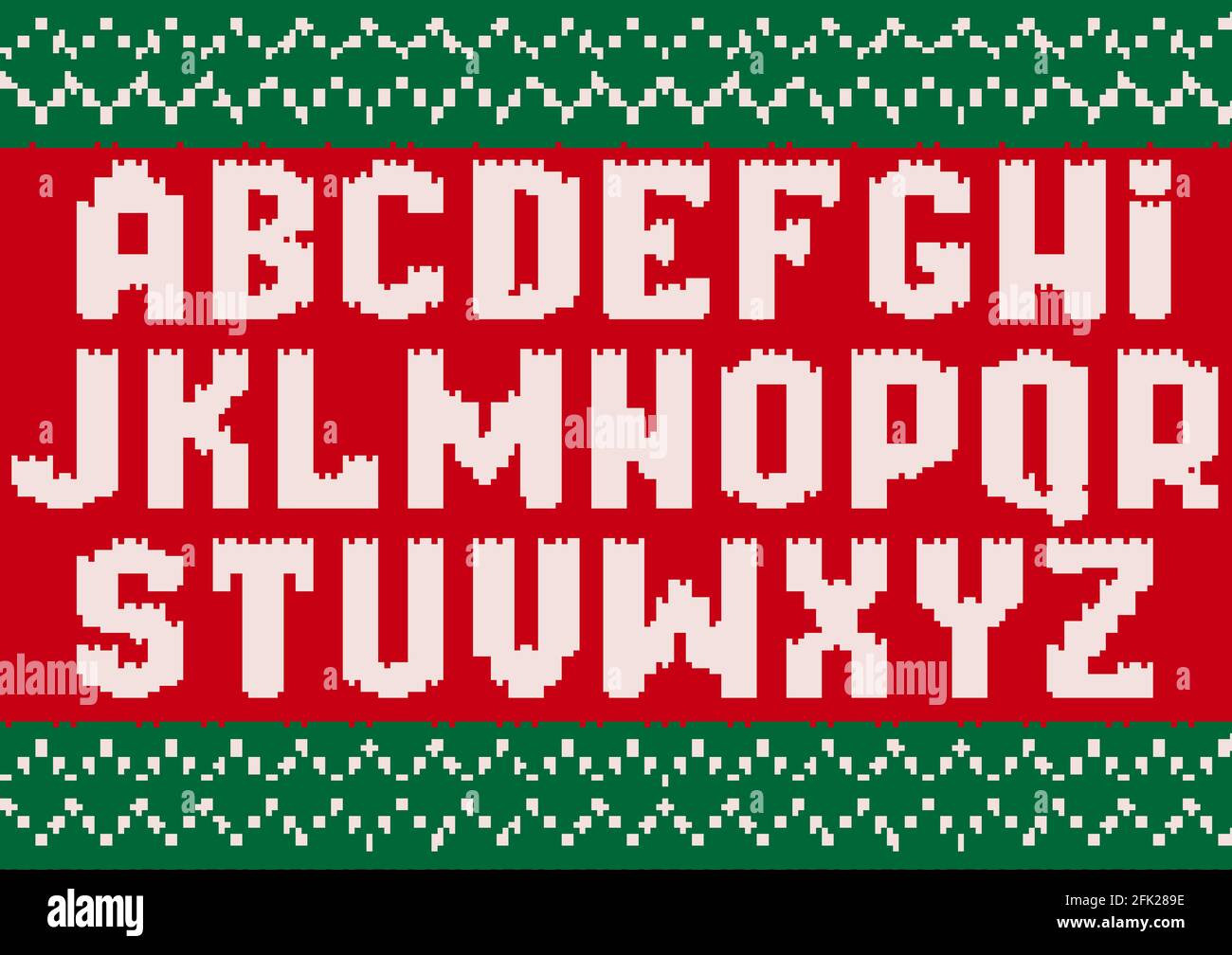 Knitted font. Christmas alphabet for party sweater letters of fabric ...