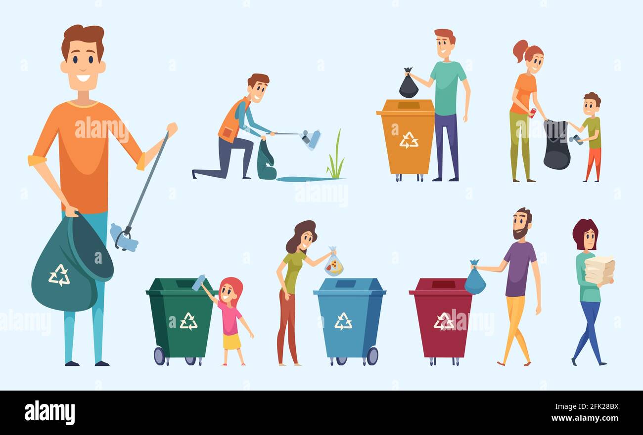 Recycling garbage. People sorting waste protect environment garbage ... Recycling garbage. People sorting waste protect environment garbage ...