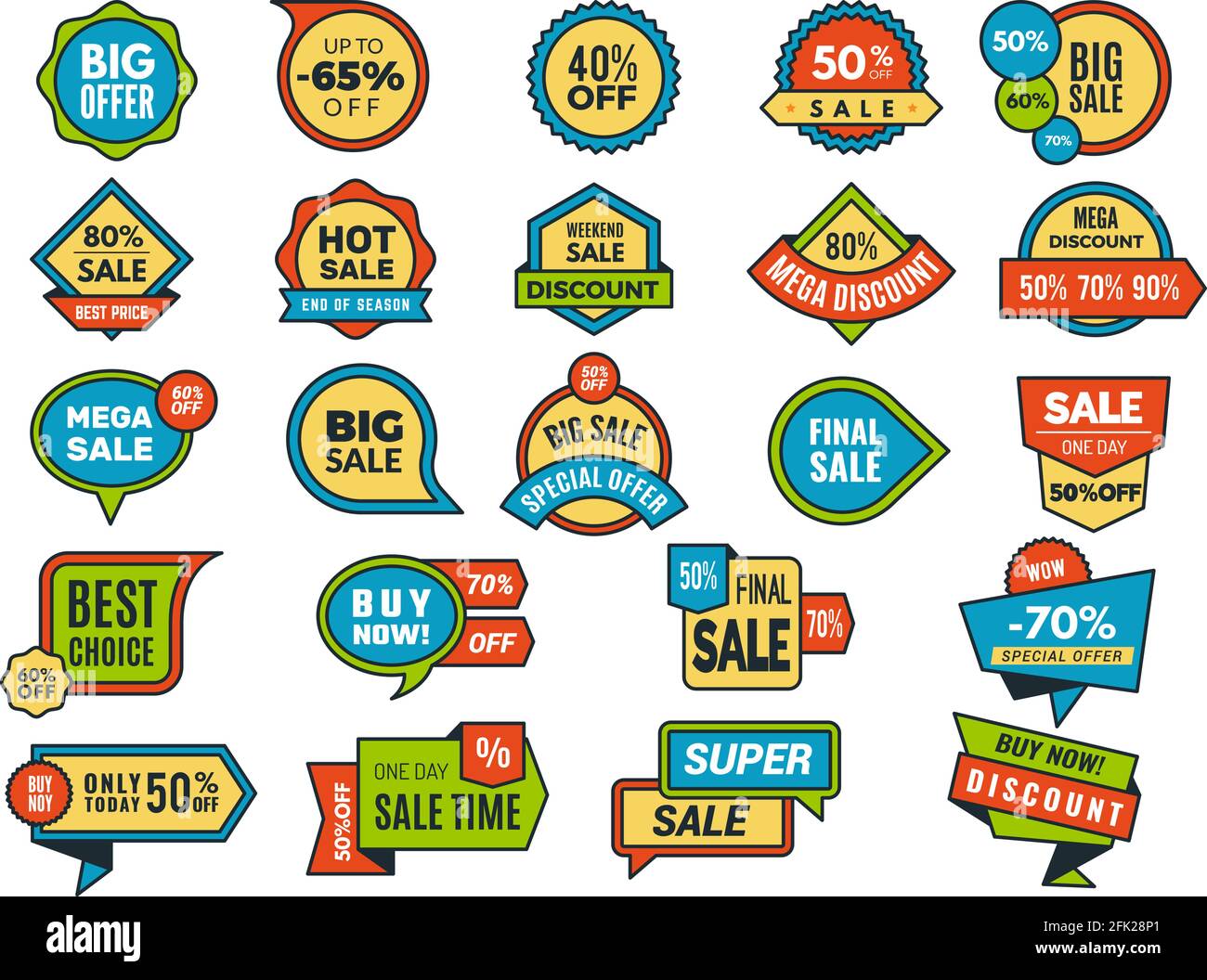 Round sale stickers. Promo tags or badges best price vector advertising ...