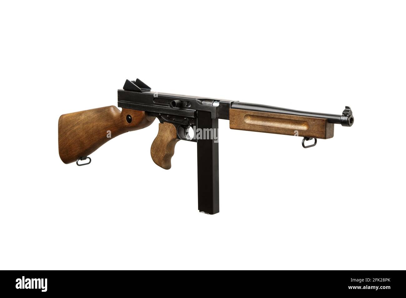 Old American machine gun. Vintage automatic weapon. Armament of the ...