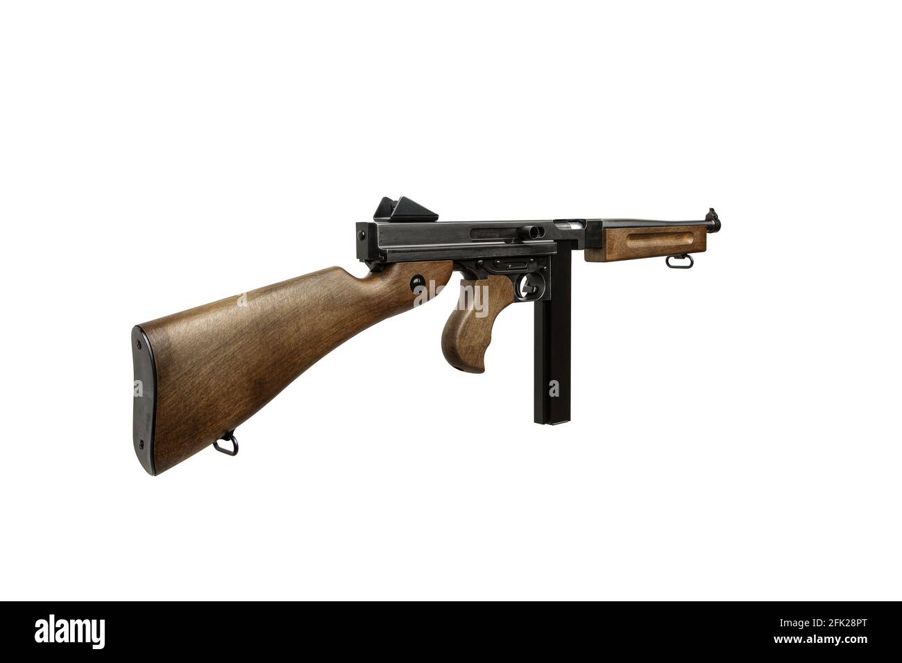 Old American machine gun. Vintage automatic weapon. Armament of the ...