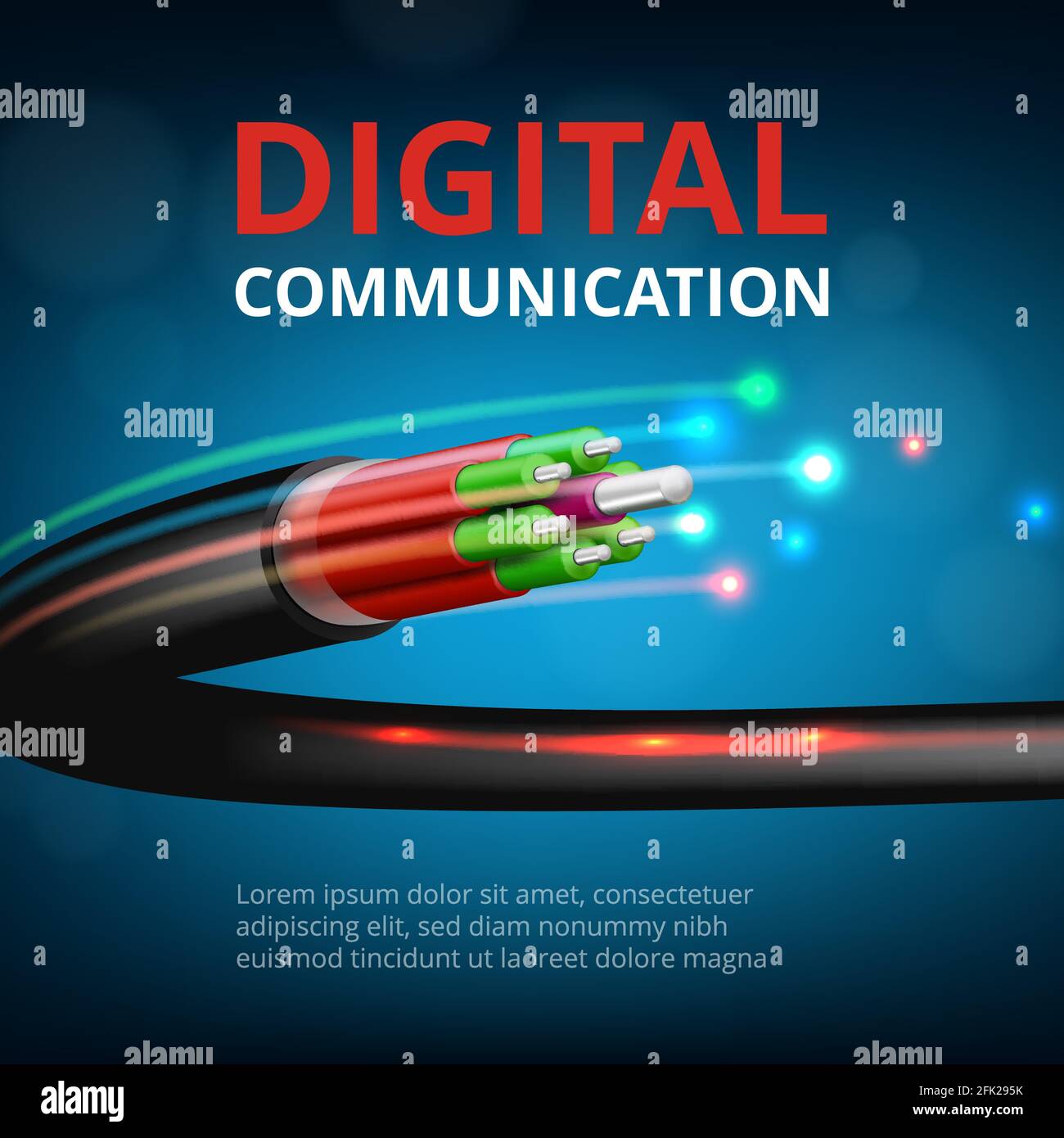 Optical fast connection. Future technology cyber internet communication ...