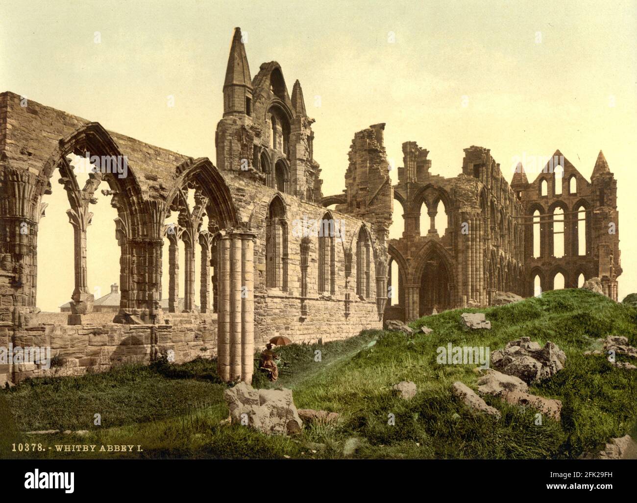 Whitby Abbey in Yorkshire circa 1890-1900 Stock Photo - Alamy