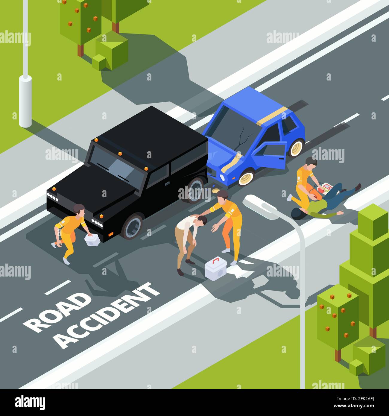 Paramedic police accident scene Stock Vector Images - Alamy