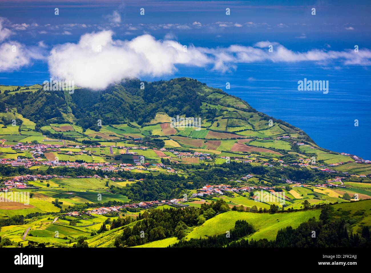 Azores panoramic view of natural landscape, wonderful scenic island of ...