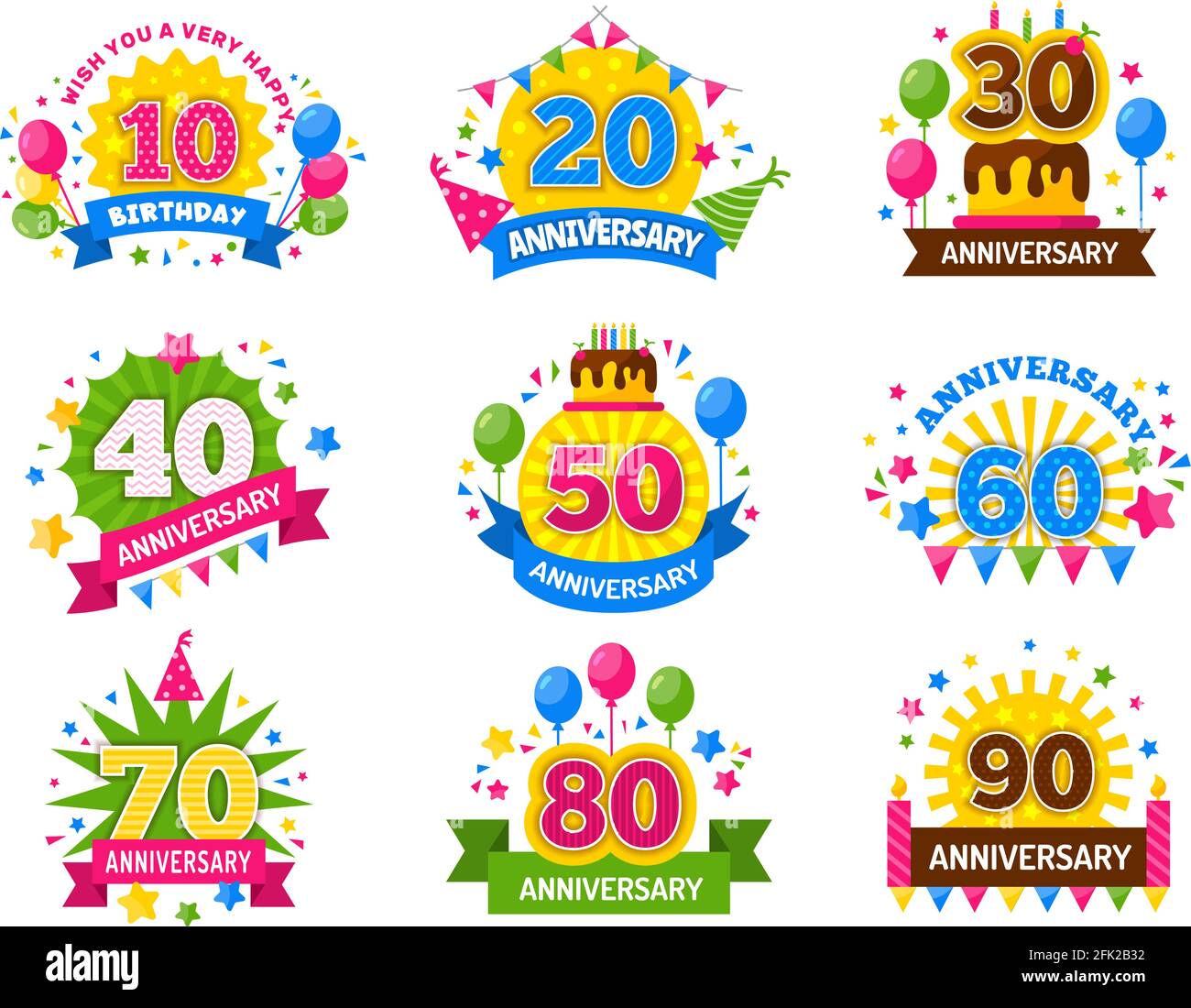 Anniversary numbers. Celebration party year celebrated number flyer for ...