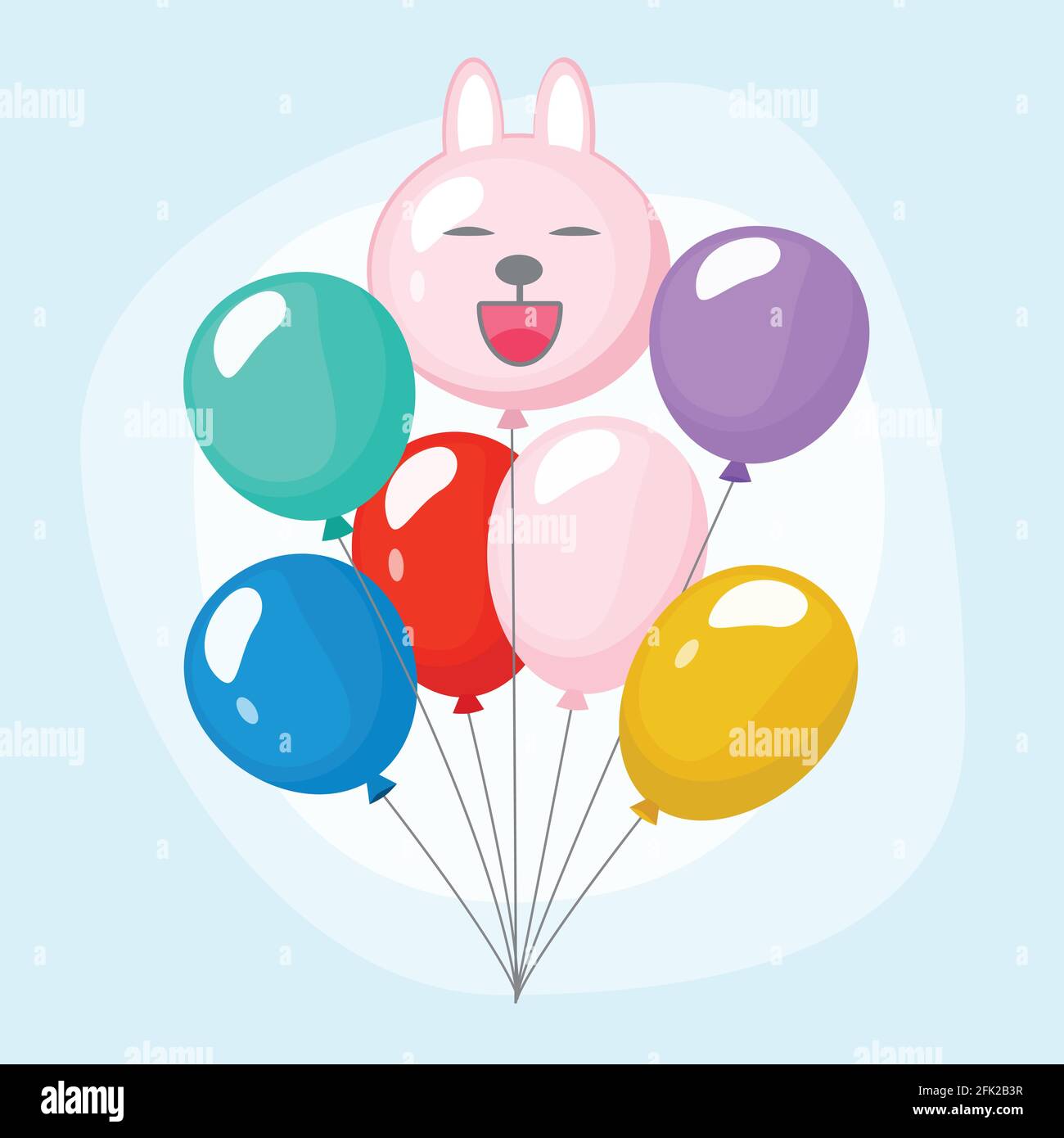 Bundle balloons. Colorful joyful bunch of party air balloons vector ...