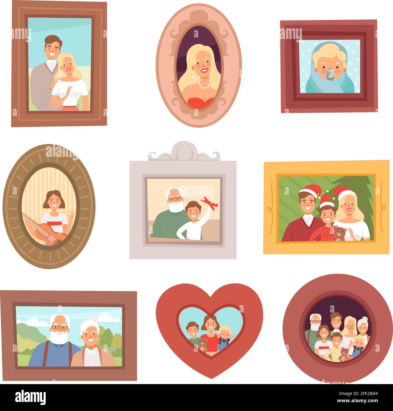 Family portraits. Photos of kids and parents mother father and ...