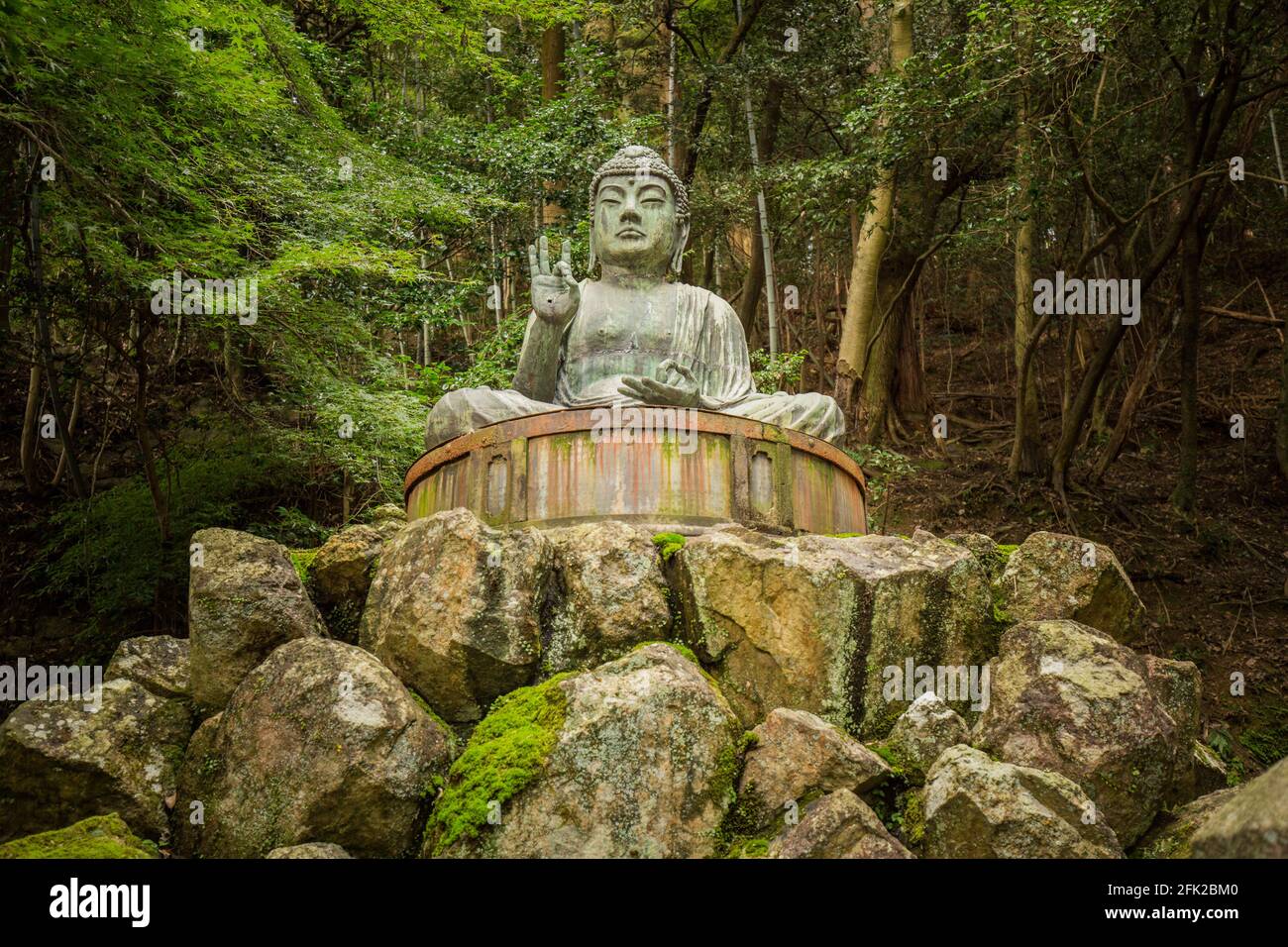 Bronze Buddha statue at Engyoji Temple, Mount Shosha. Famous Buddhist ...