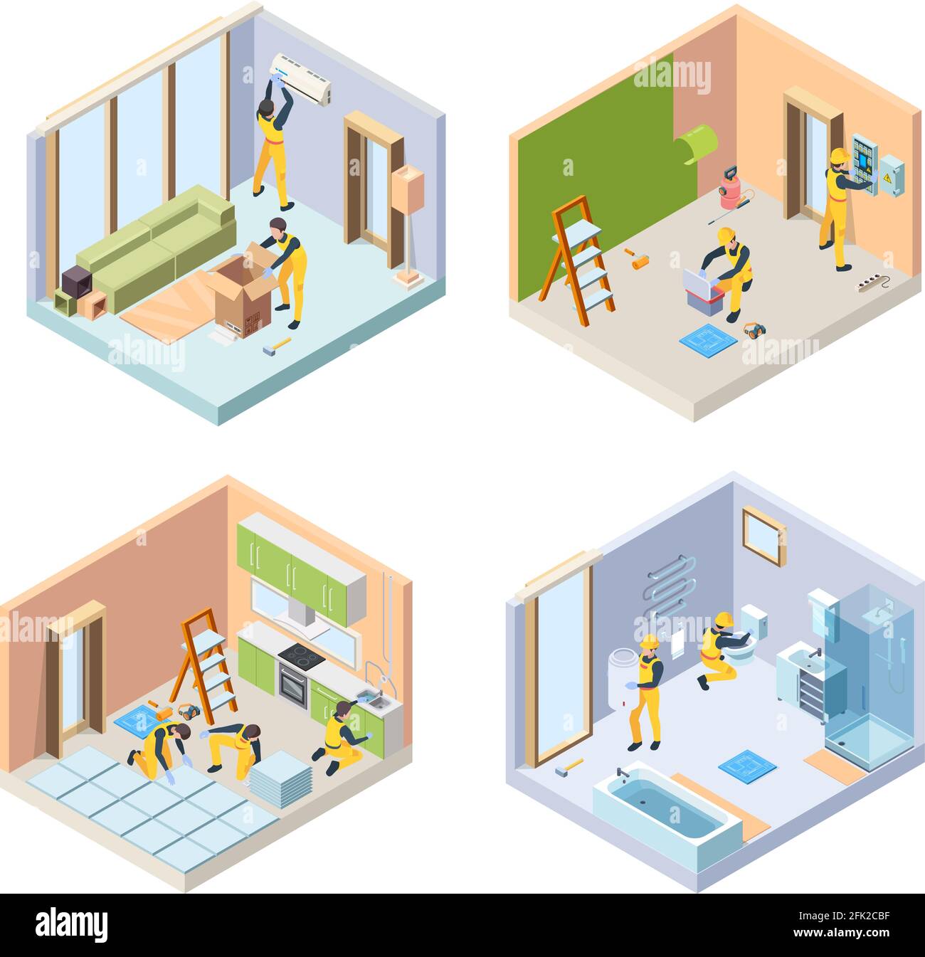 Remodeling bathroom Stock Vector Images - Alamy