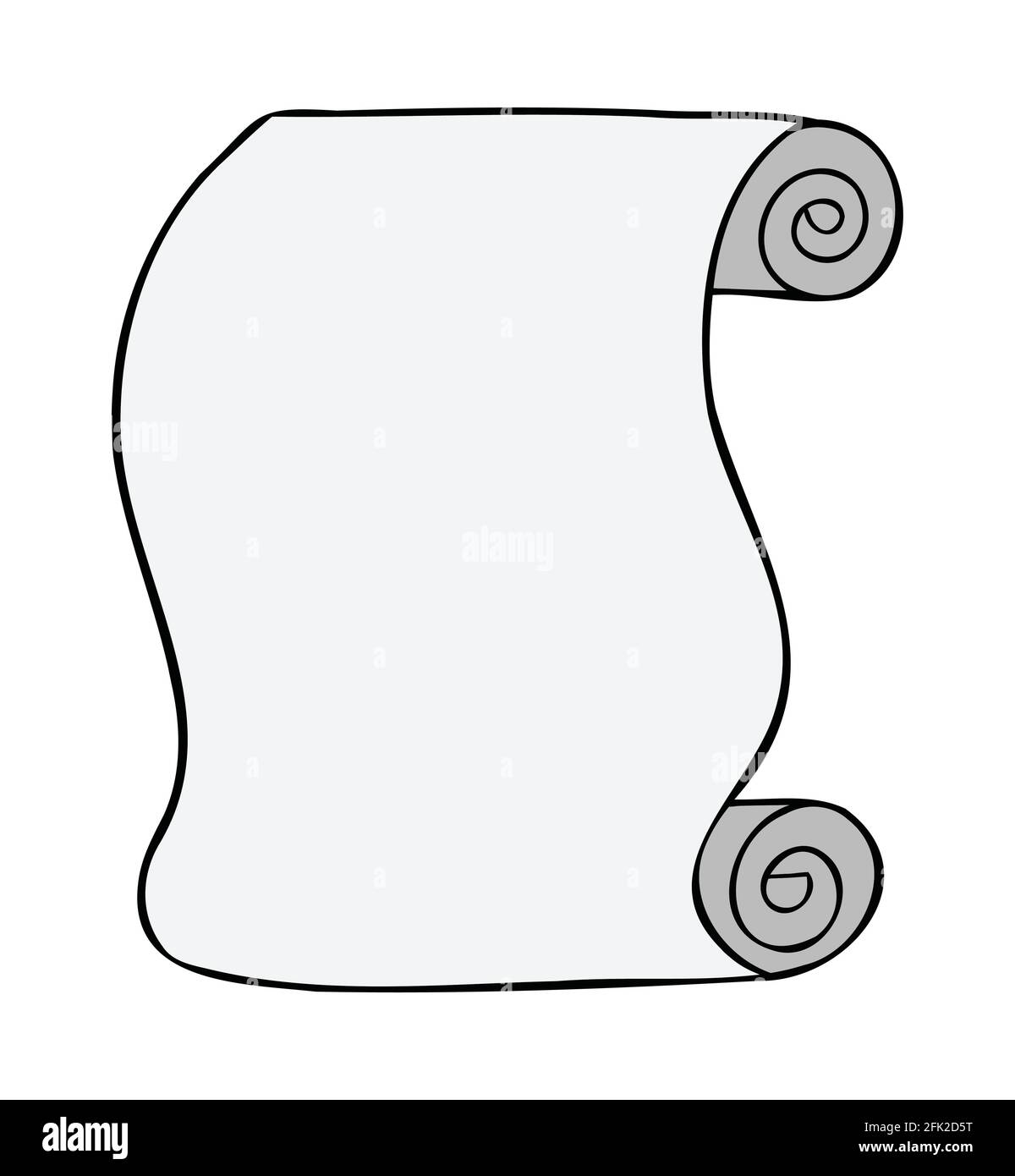 Cartoon vector illustration of paper scroll. Colored and black outlines ...