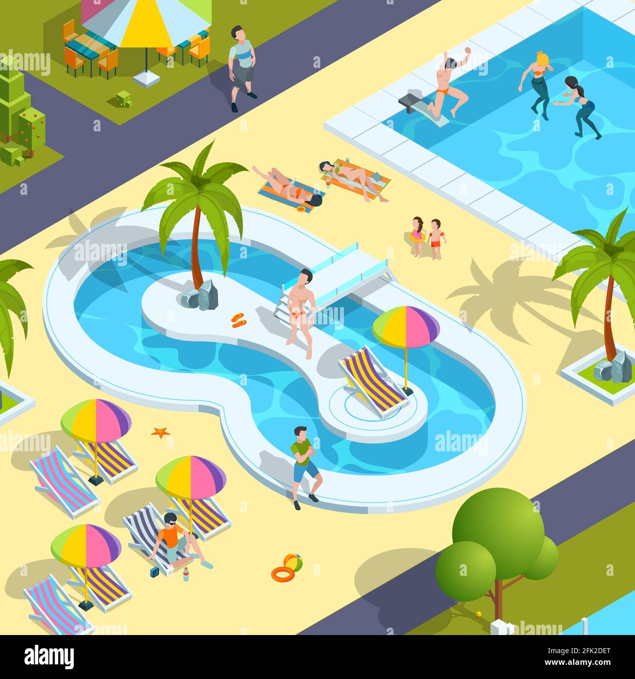 Pool of resort Stock Vector Images - Alamy