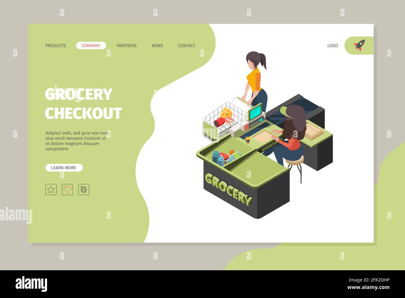 Grocery Store Checkout Counter Clipart