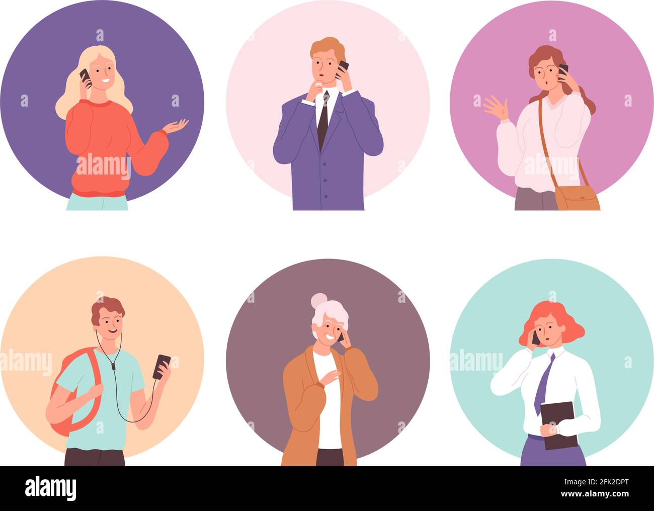 People talking phone. Young male and female conversation dialogue at ...