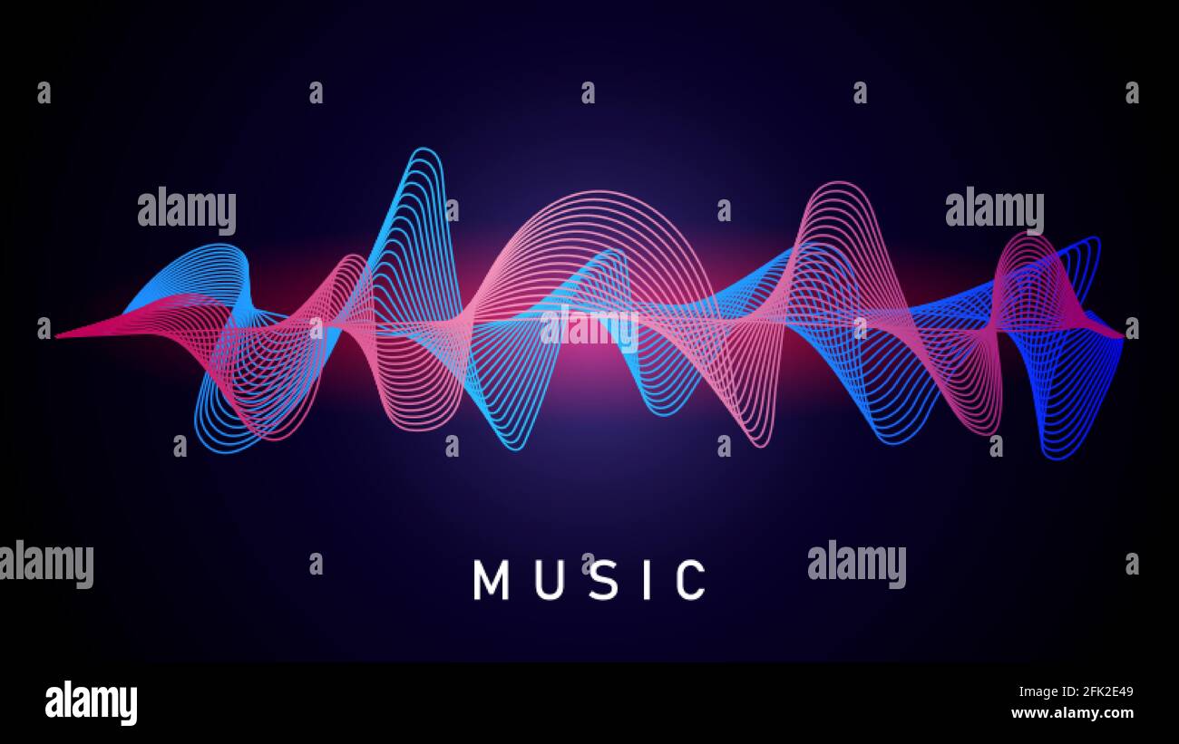 Sound wave. Music recording, audio equalizer. Technical designation of ...