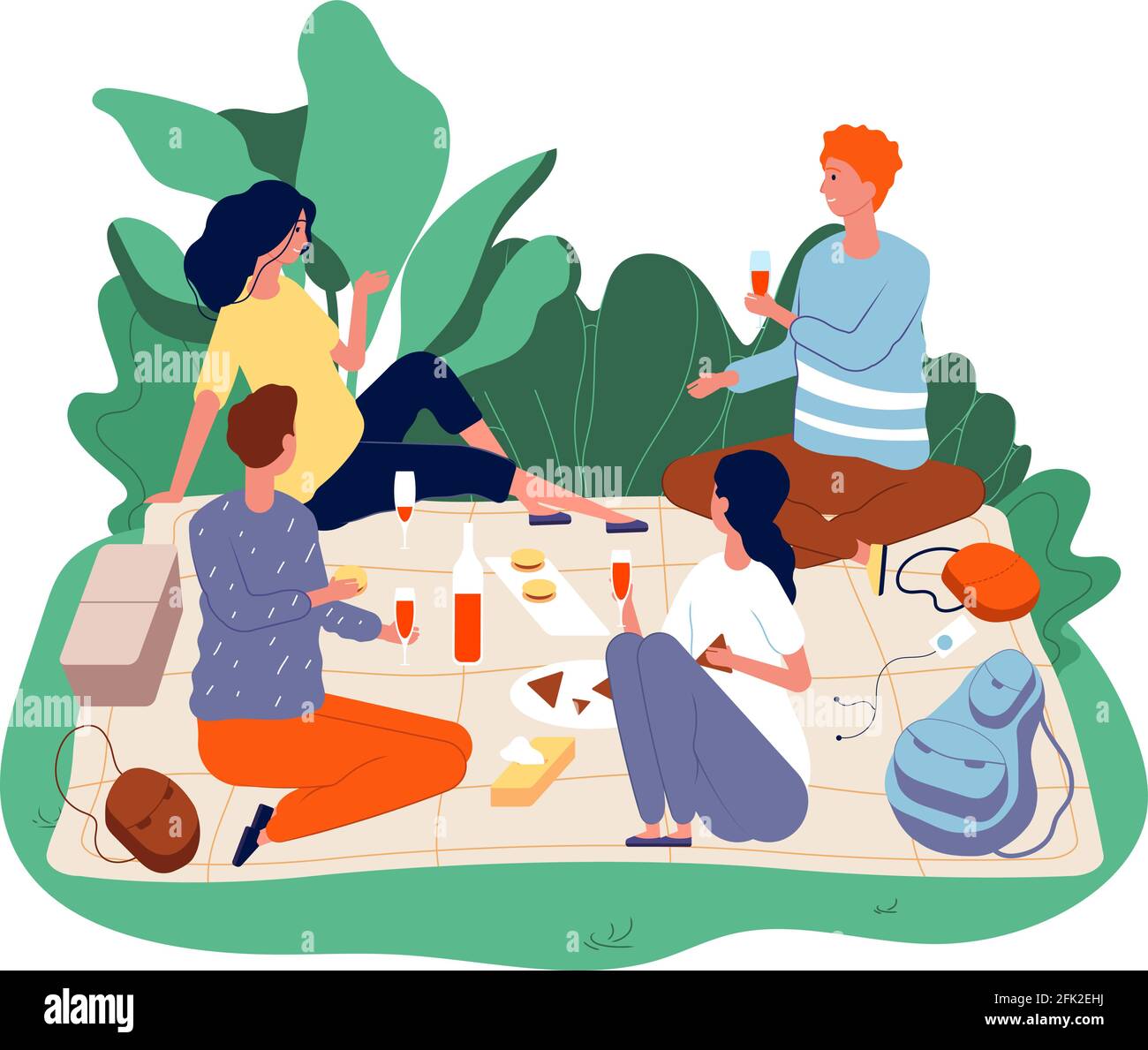 Picnic lawn grass friends family Cut Out Stock Images & Pictures - Alamy