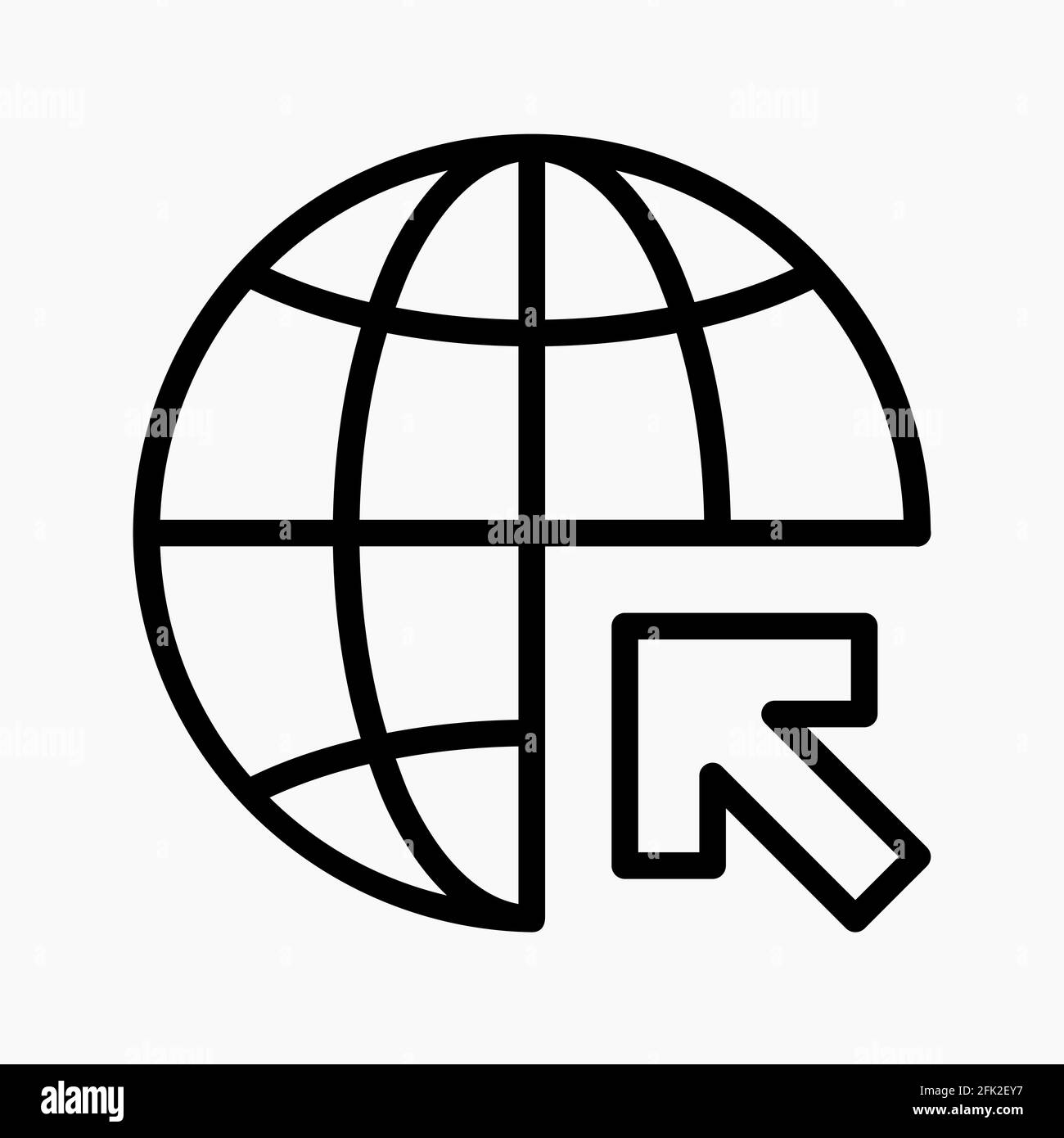 internet access icon. website click symbol. single icon on white ...