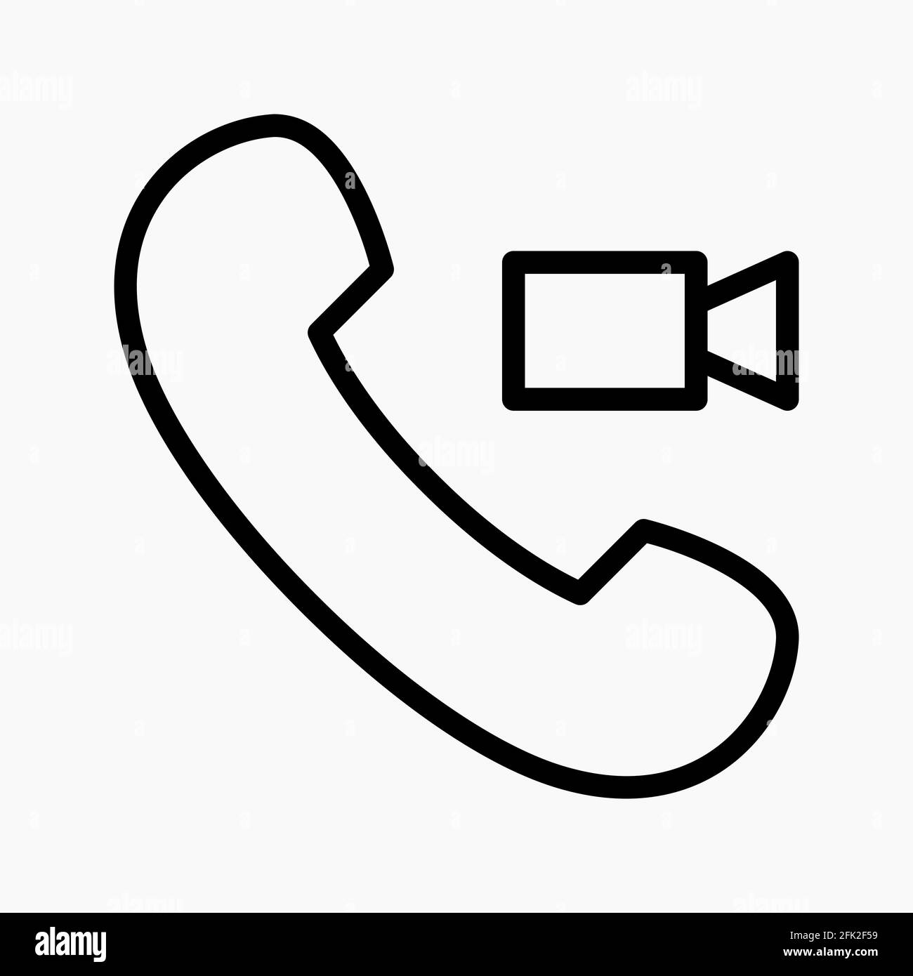 receiver phone with video camera. video call icon vector for user ...