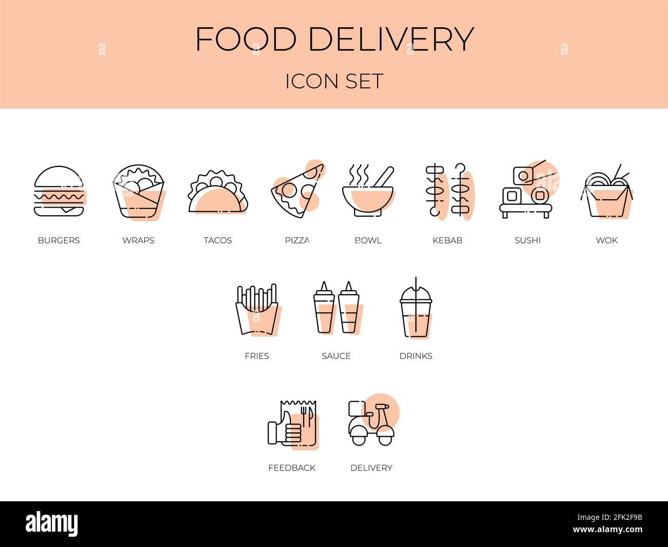 Fast Food icons Stock Vector Image & Art - Alamy