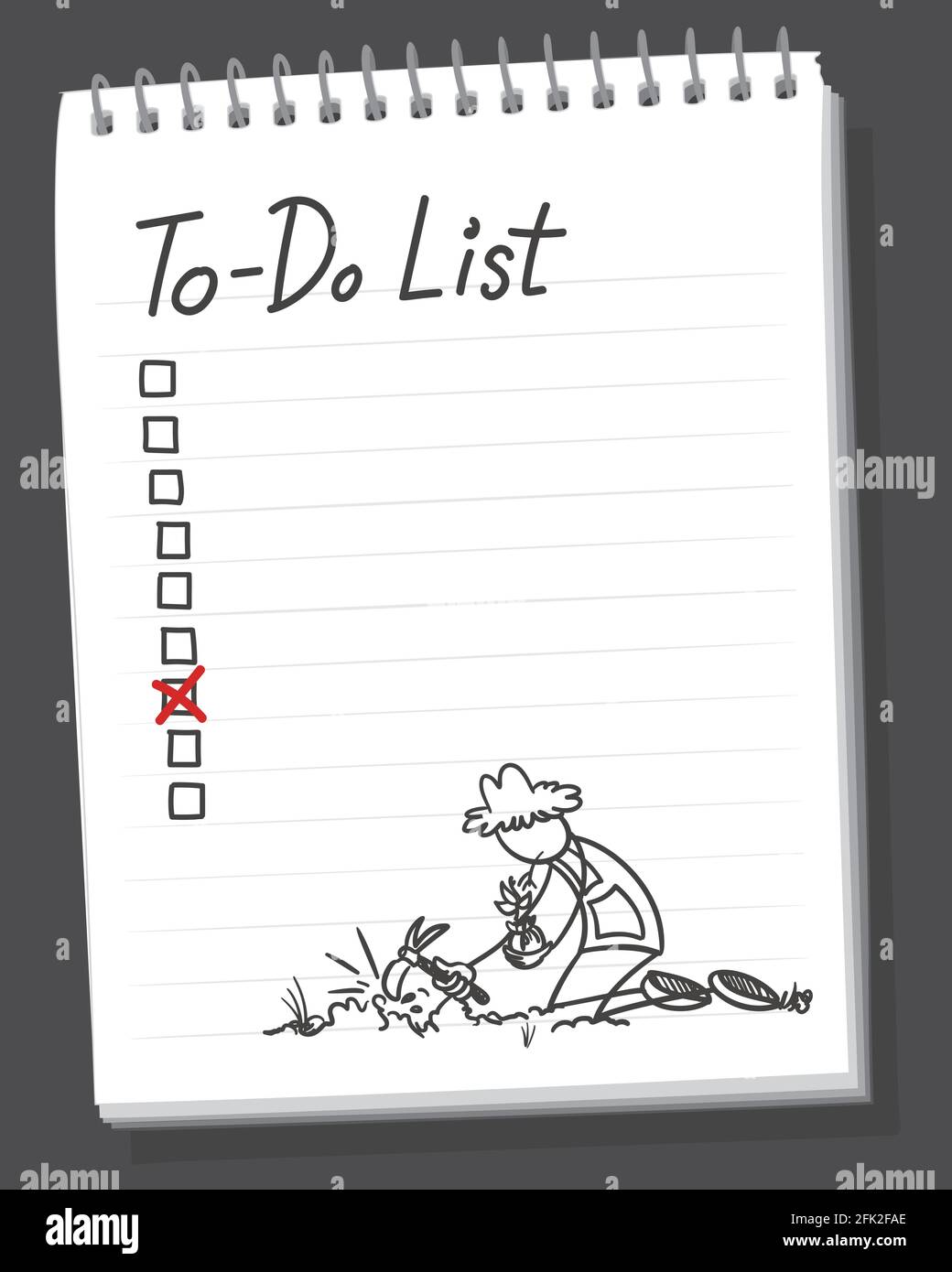 To-do list hand lettering on white background with stick figure. Hand ...