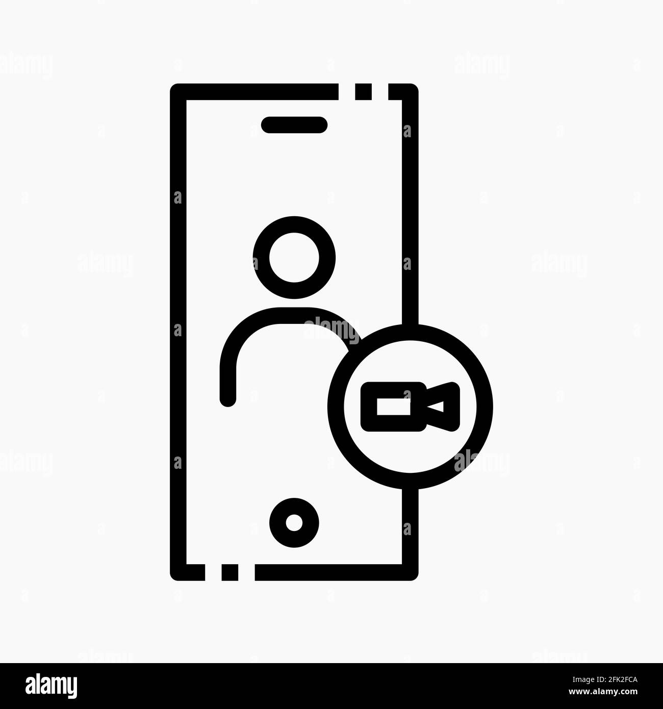 receiver phone with video camera. video call icon vector for user ...