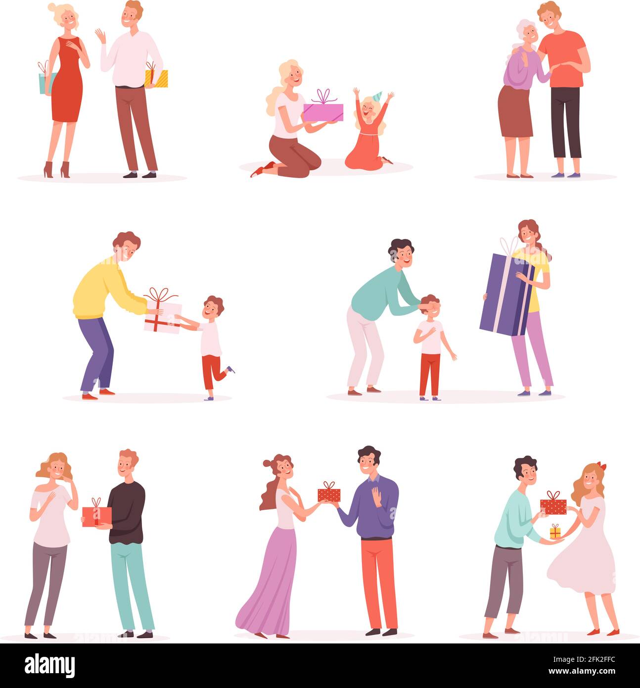 Vector illustration happy girl giving hi-res stock photography and ...