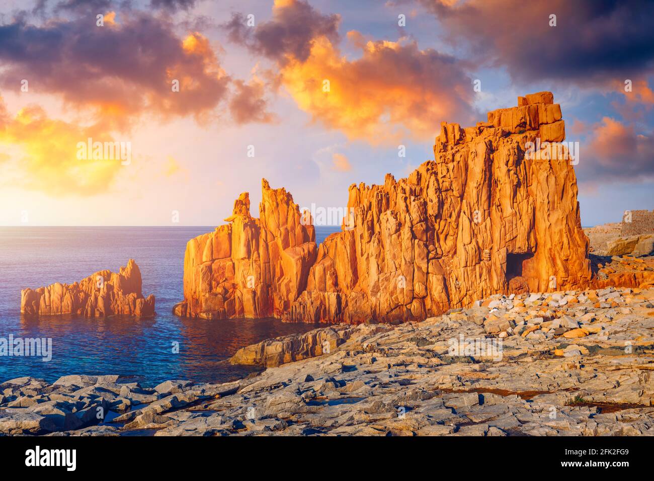 Red Rocks (called "Rocce Rosse") of Arbatax, Sardinia, Italy. Arbatax ...