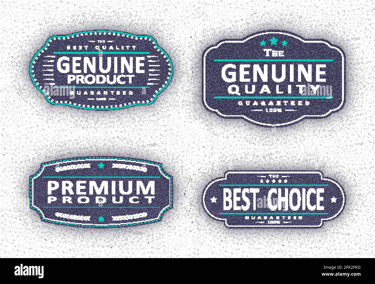 Set of dark blue vintage badges, labels on the grunge background ...